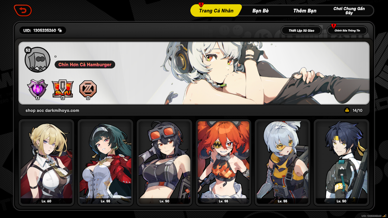 Acc Zenless Zone Zero ID 6557 - Shop acc Honkai impact 3, Honkai star rail, Zenless Zone Zero ...